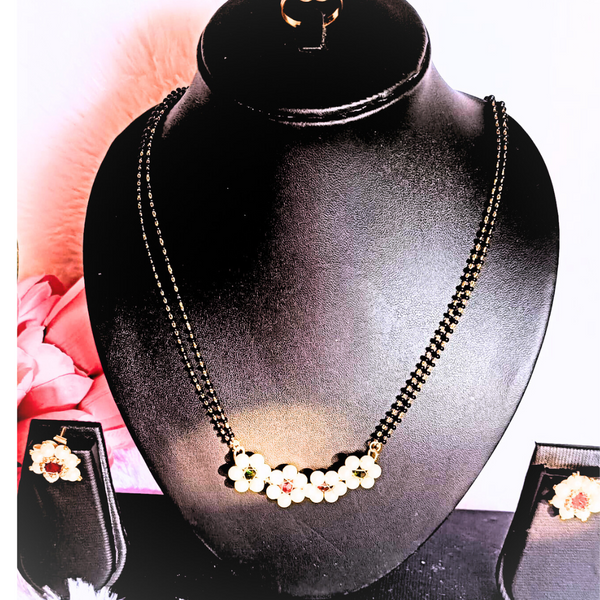 Maharashtrian mangalsutra set with ring - Beadsparkles.com